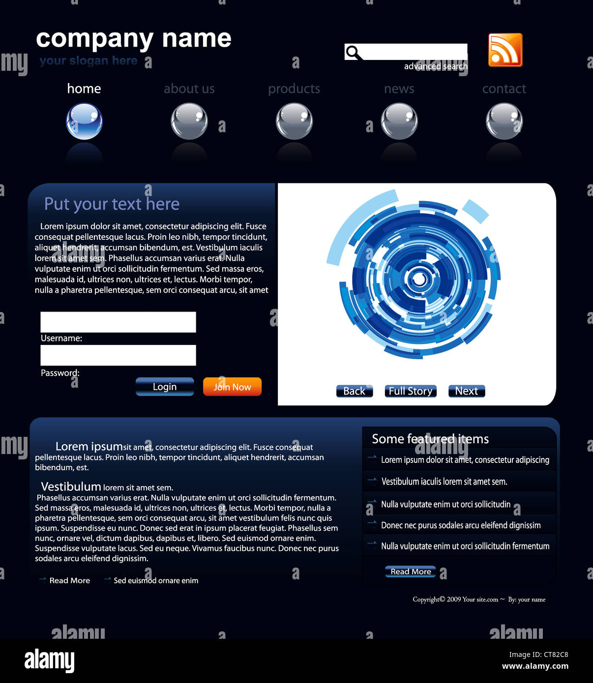 editable website template Stock Photo - Alamy