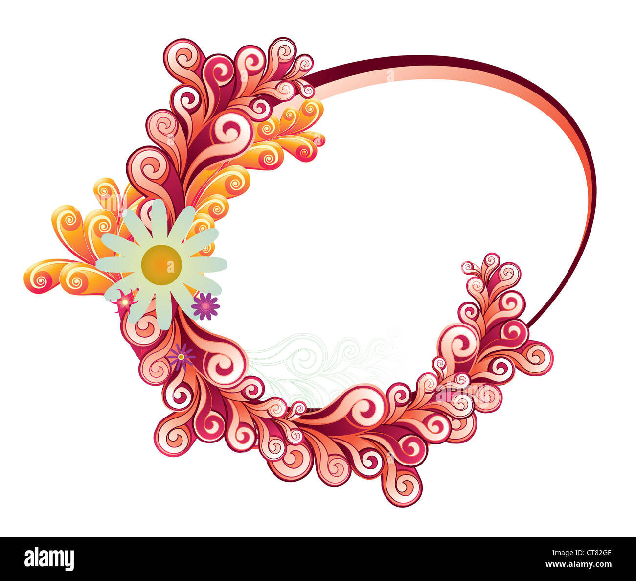 abstract illustration of a frame with floral Stock Photo - Alamy