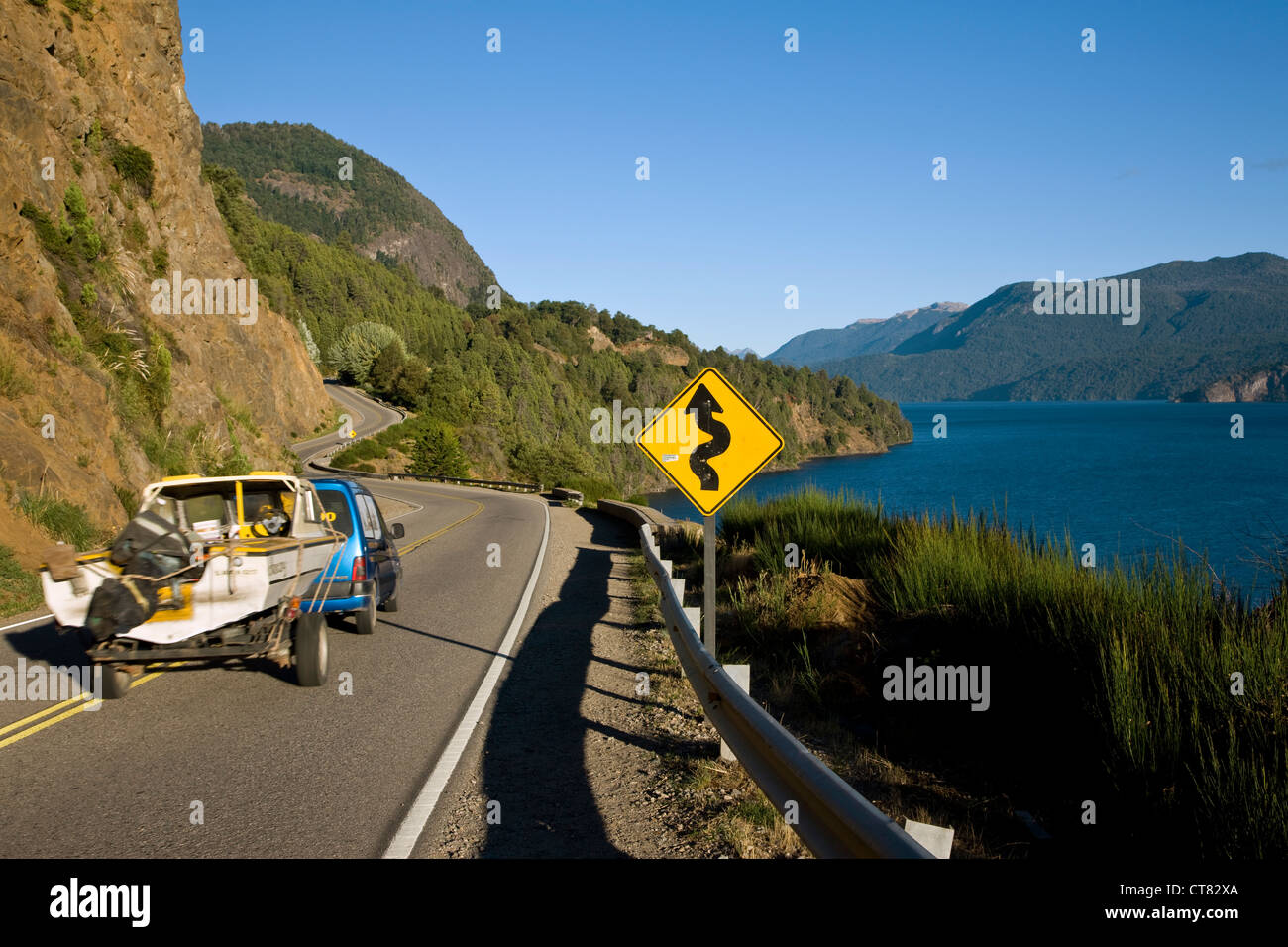 Road around Lago Lacar Stock Photo - Alamy
