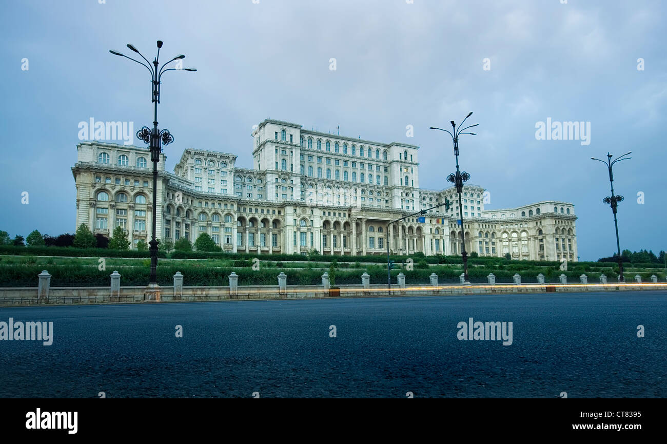 The Palace of the Parliament in Bucharest, Romania built by Ceausescu ...
