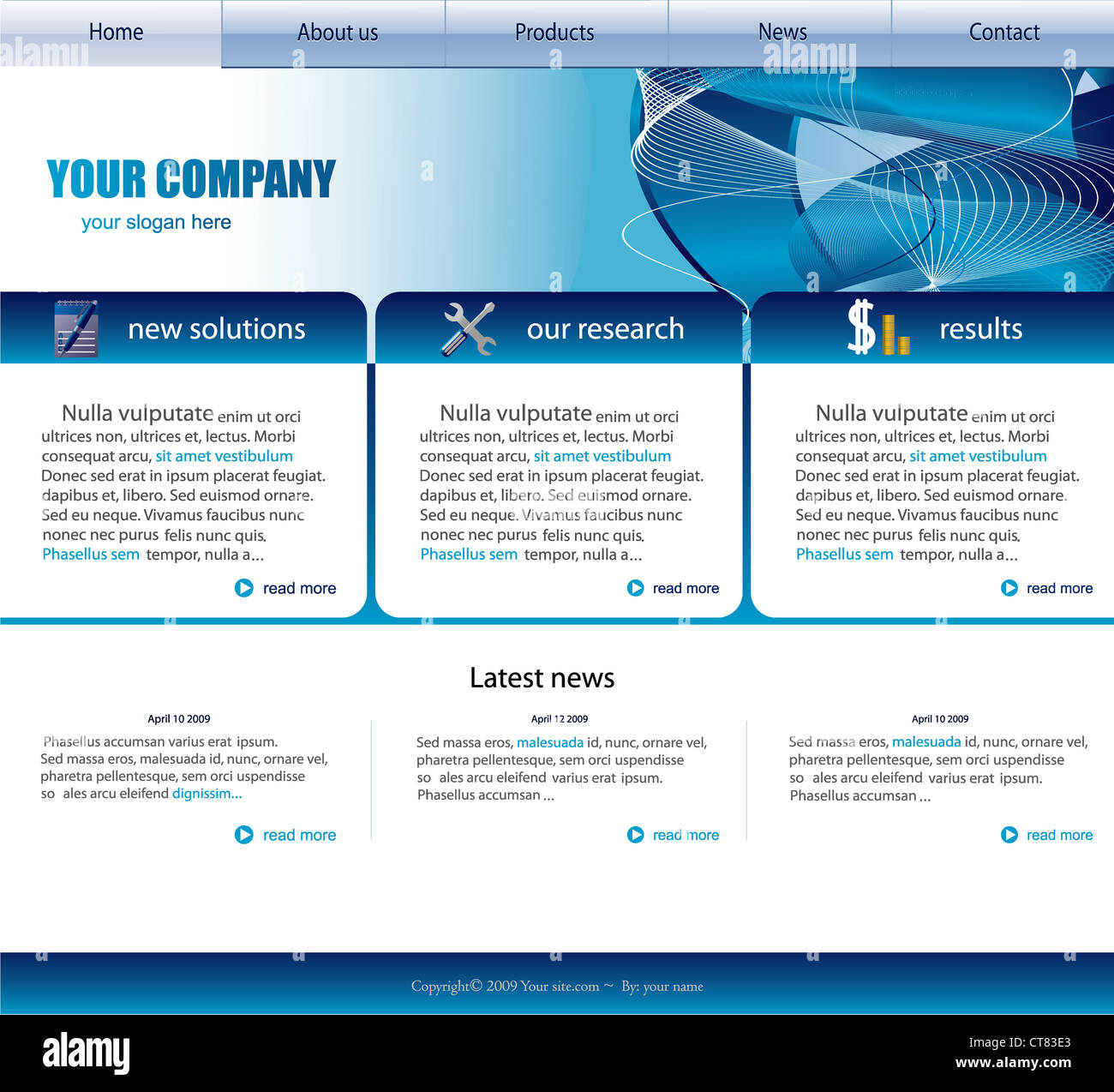 editable website template Stock Photo - Alamy