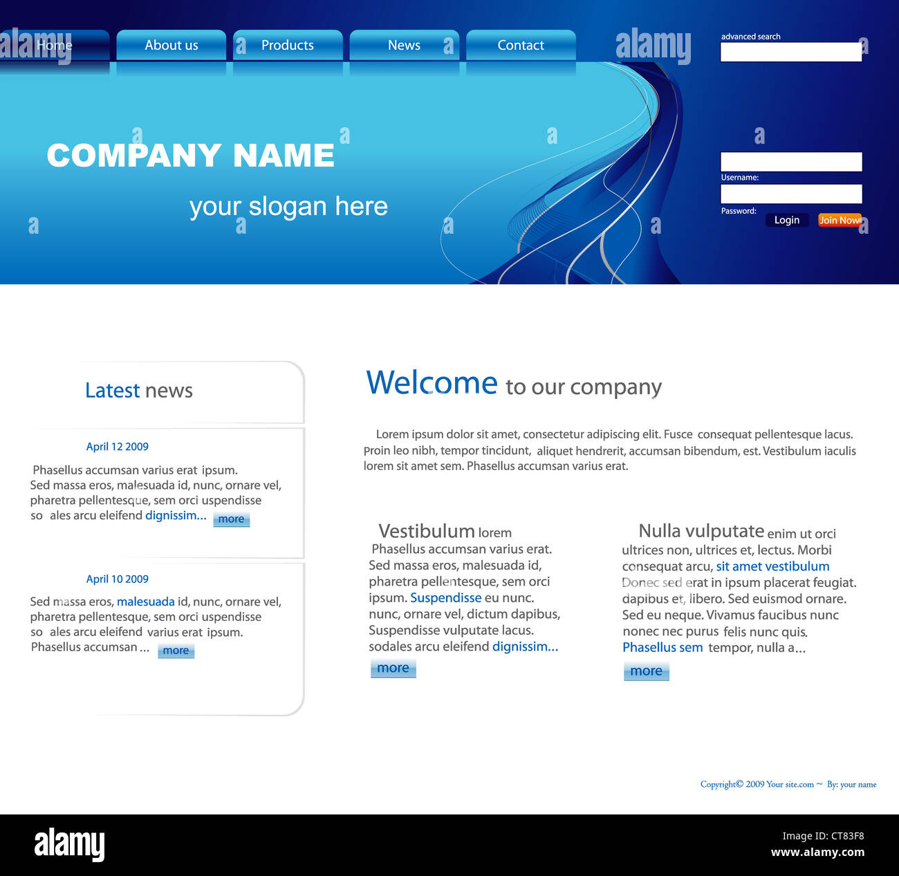 editable website template Stock Photo - Alamy