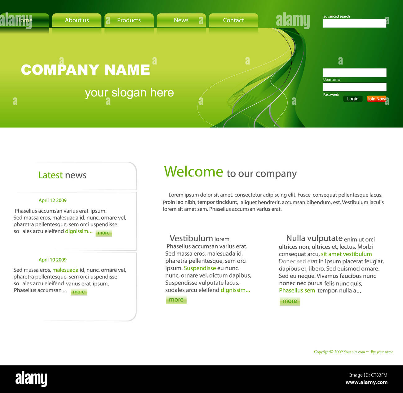 editable website template Stock Photo - Alamy