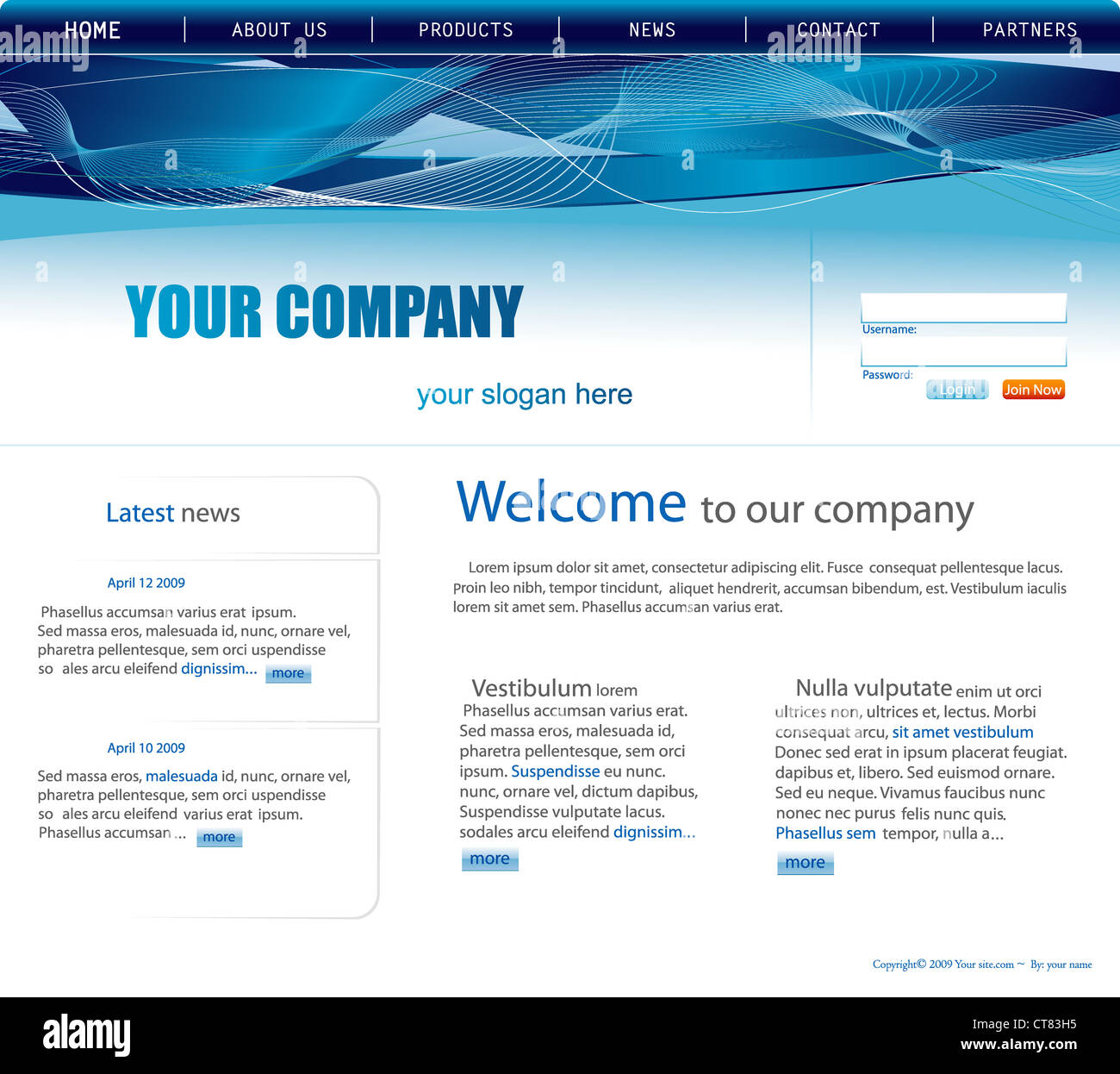 editable website template Stock Photo - Alamy