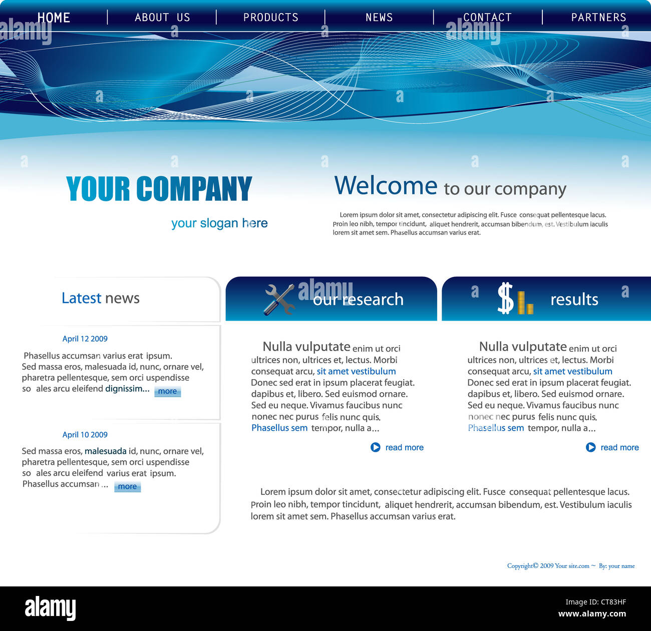 editable website template Stock Photo - Alamy