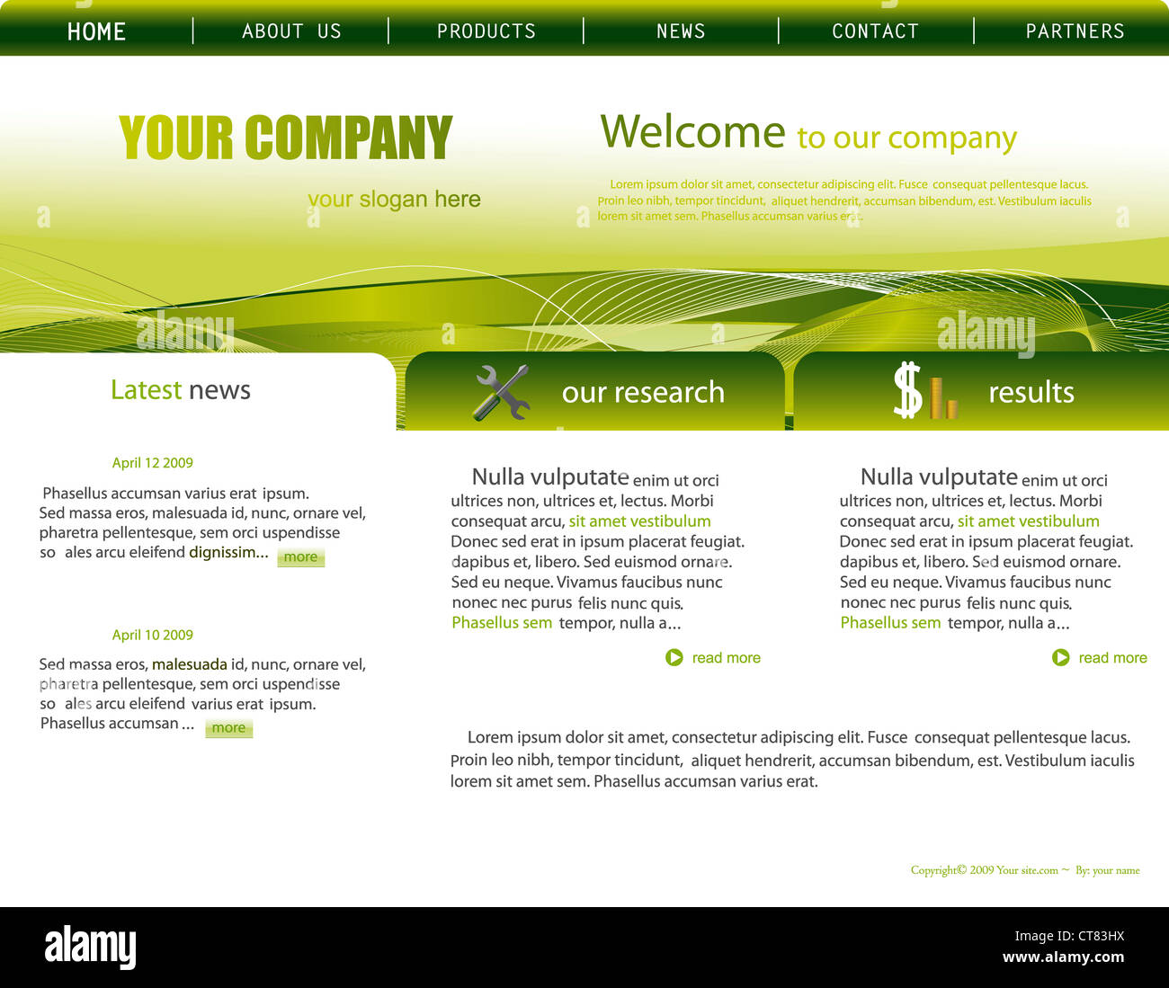 editable website template Stock Photo - Alamy