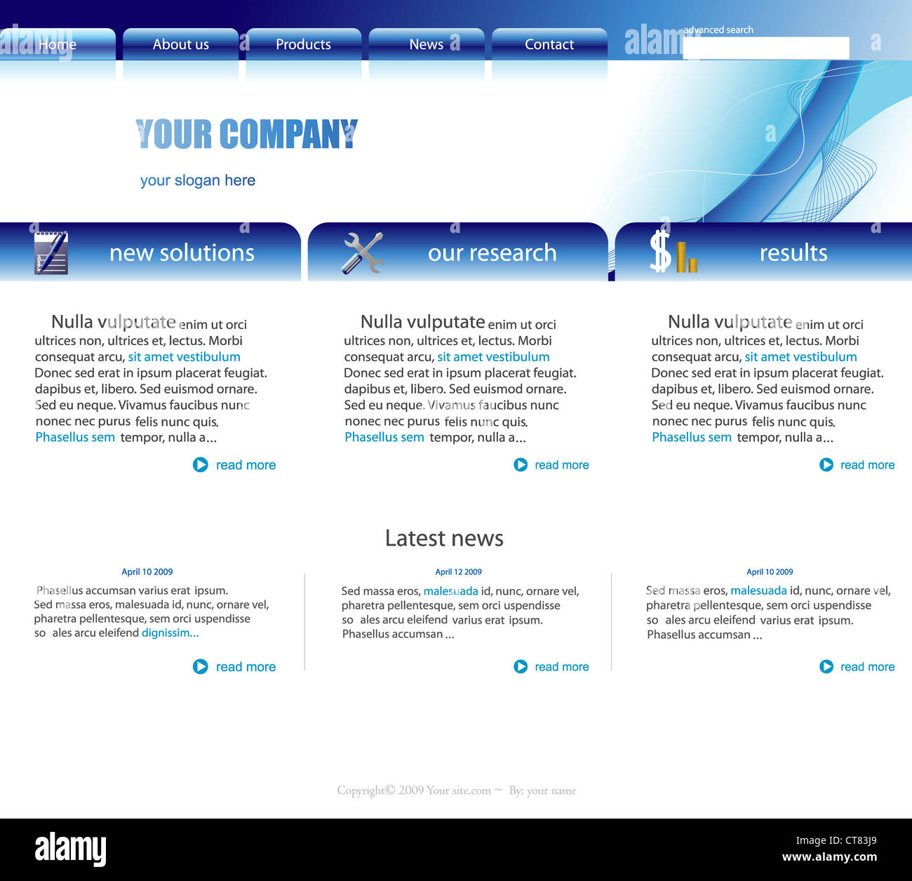 editable website template Stock Photo - Alamy