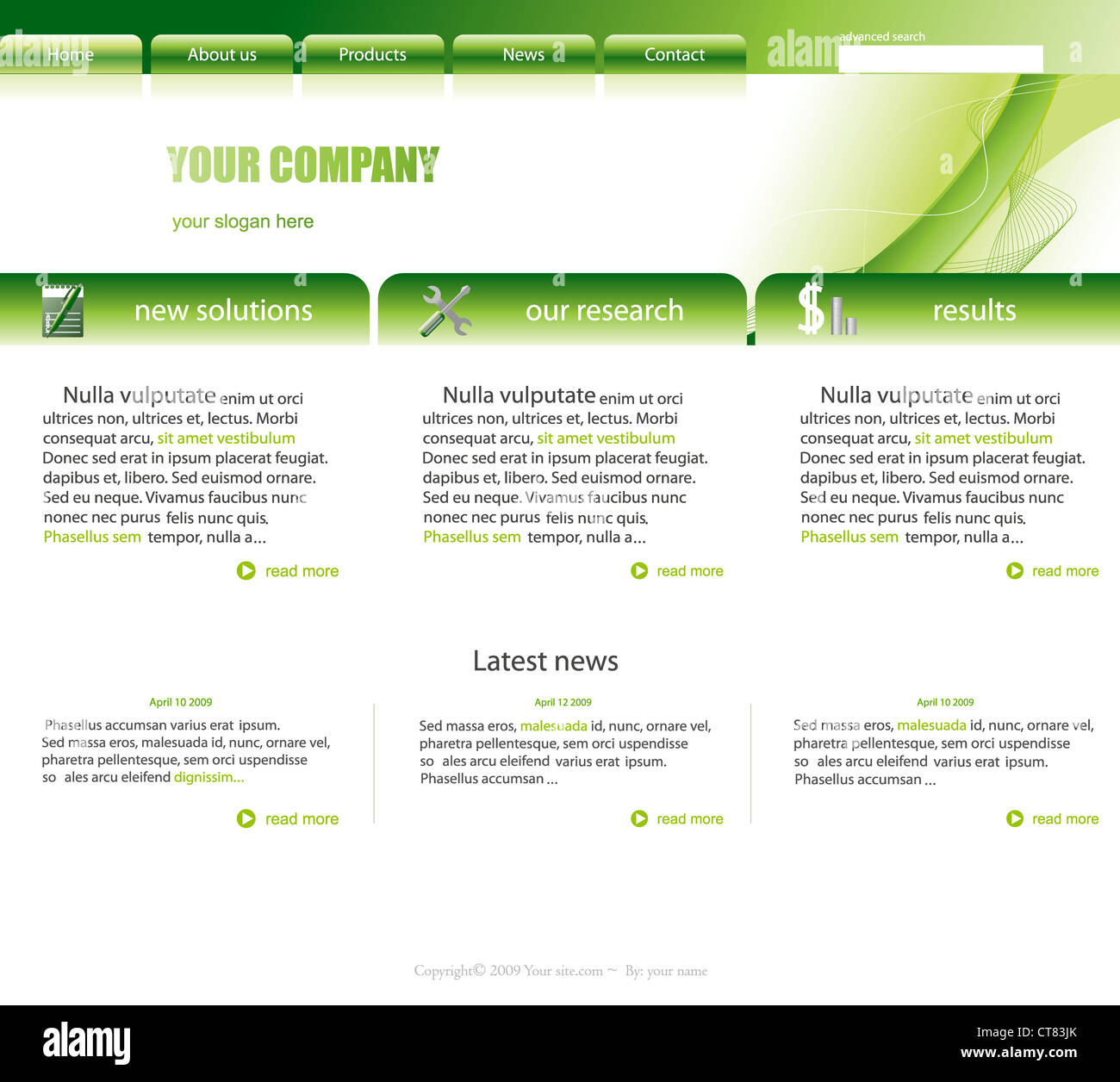 editable website template Stock Photo - Alamy