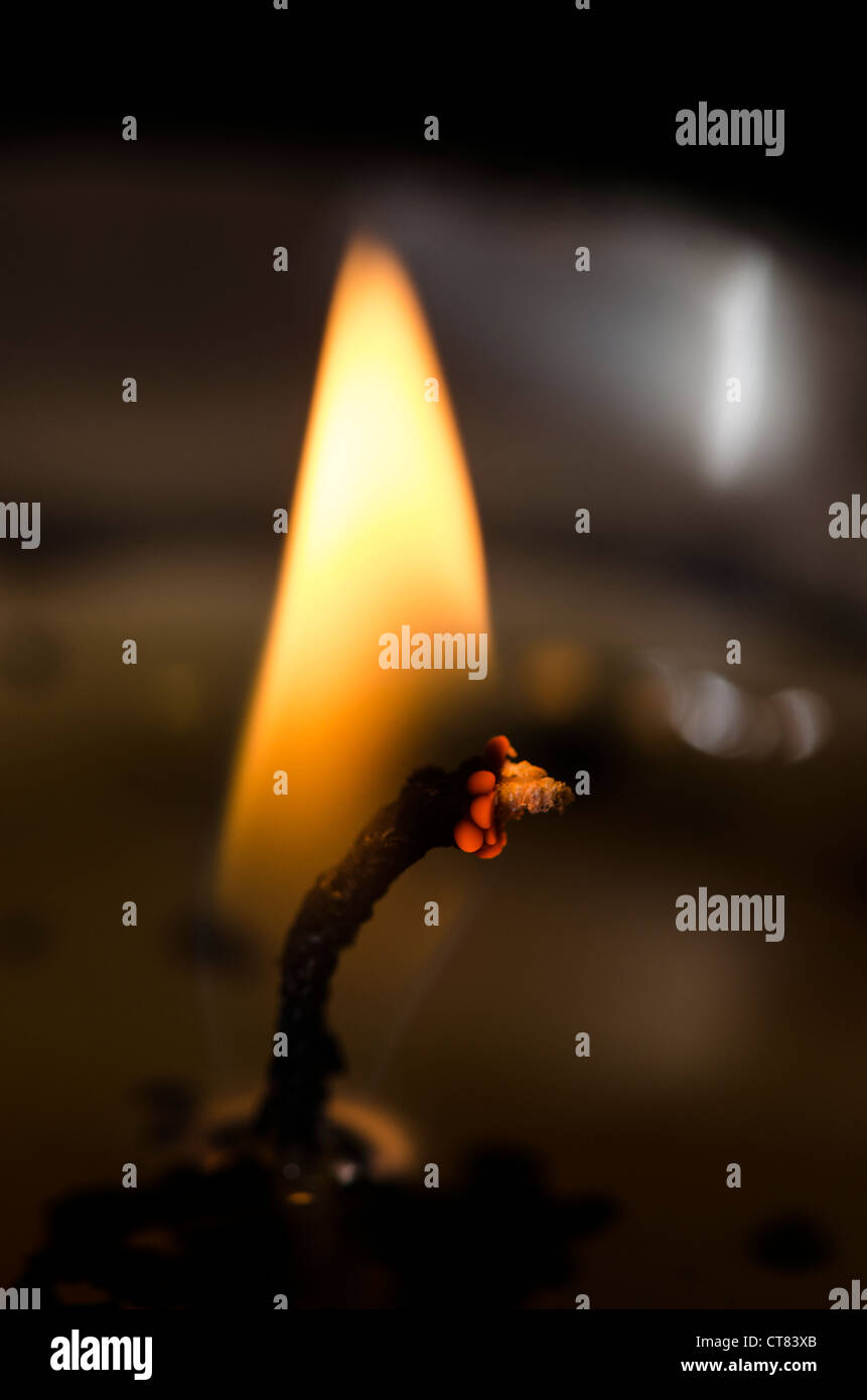 Burning Candle Wick Stock Photo - Alamy