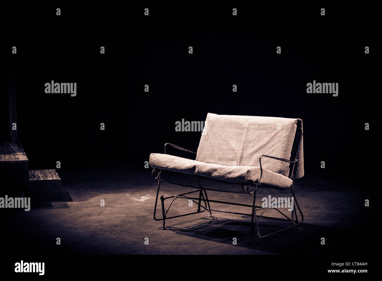 Bench In Spotlight Stock Photo - Alamy