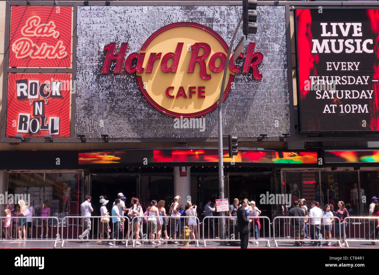Hard Rock cafe on Hollywood boulevard, Los Angeles Stock Photo - Alamy