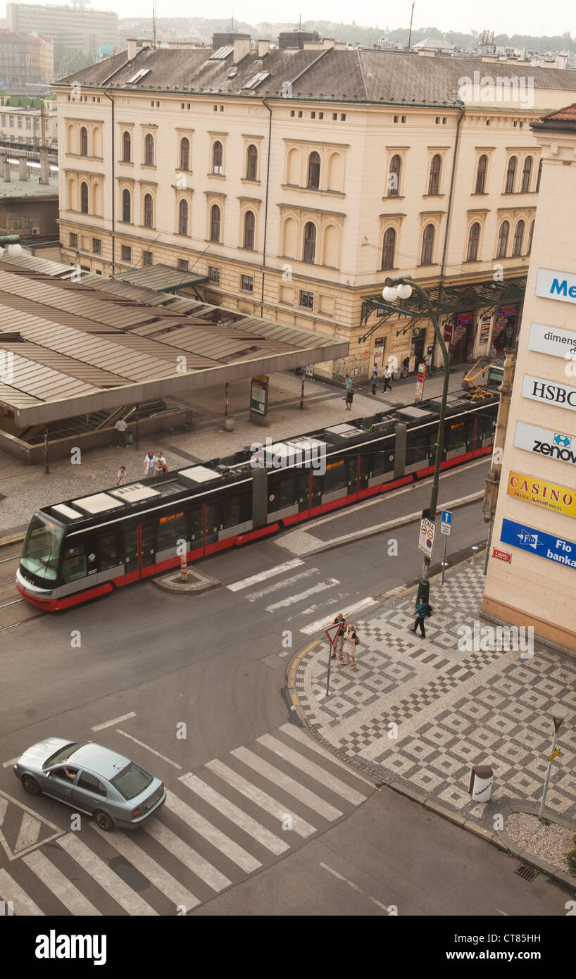 Tram running through the city of Prague Stock Photo - Alamy