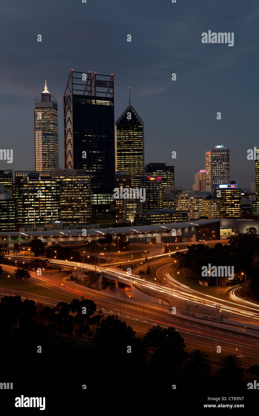 Perth's iconic skyline as seen from Kings Park with the new BHP ...