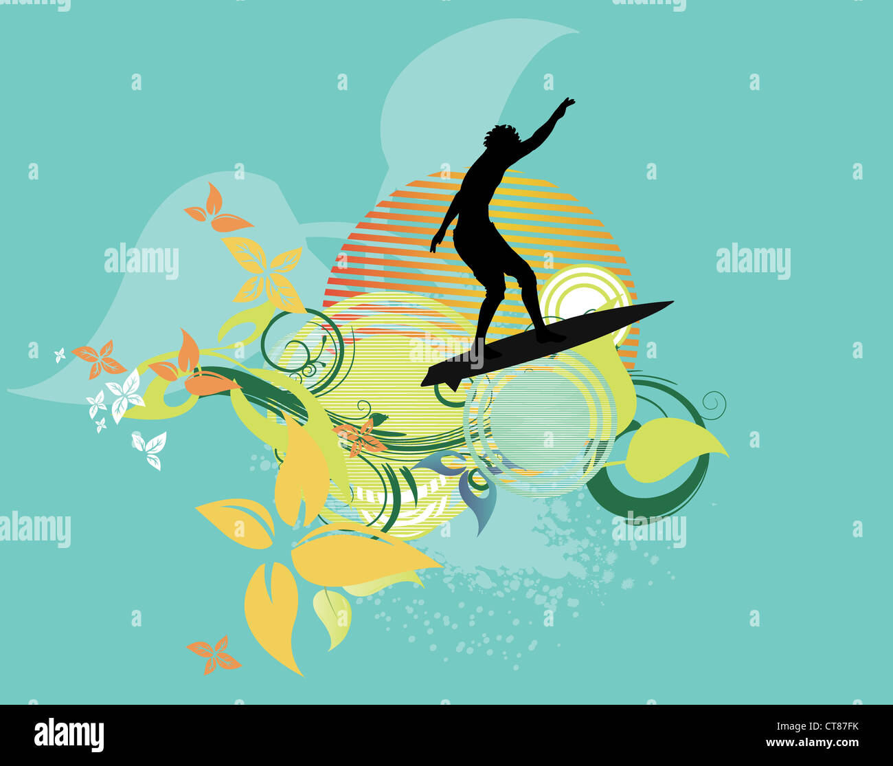 surfer with abstract background Stock Photo - Alamy