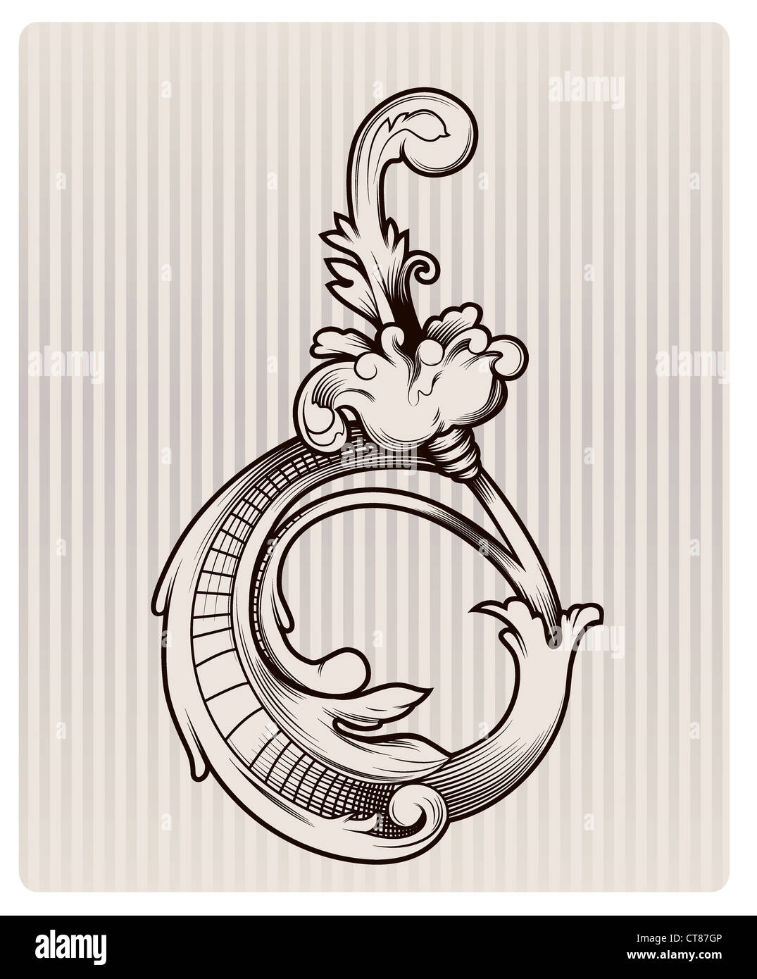 engraved floral element Stock Photo - Alamy