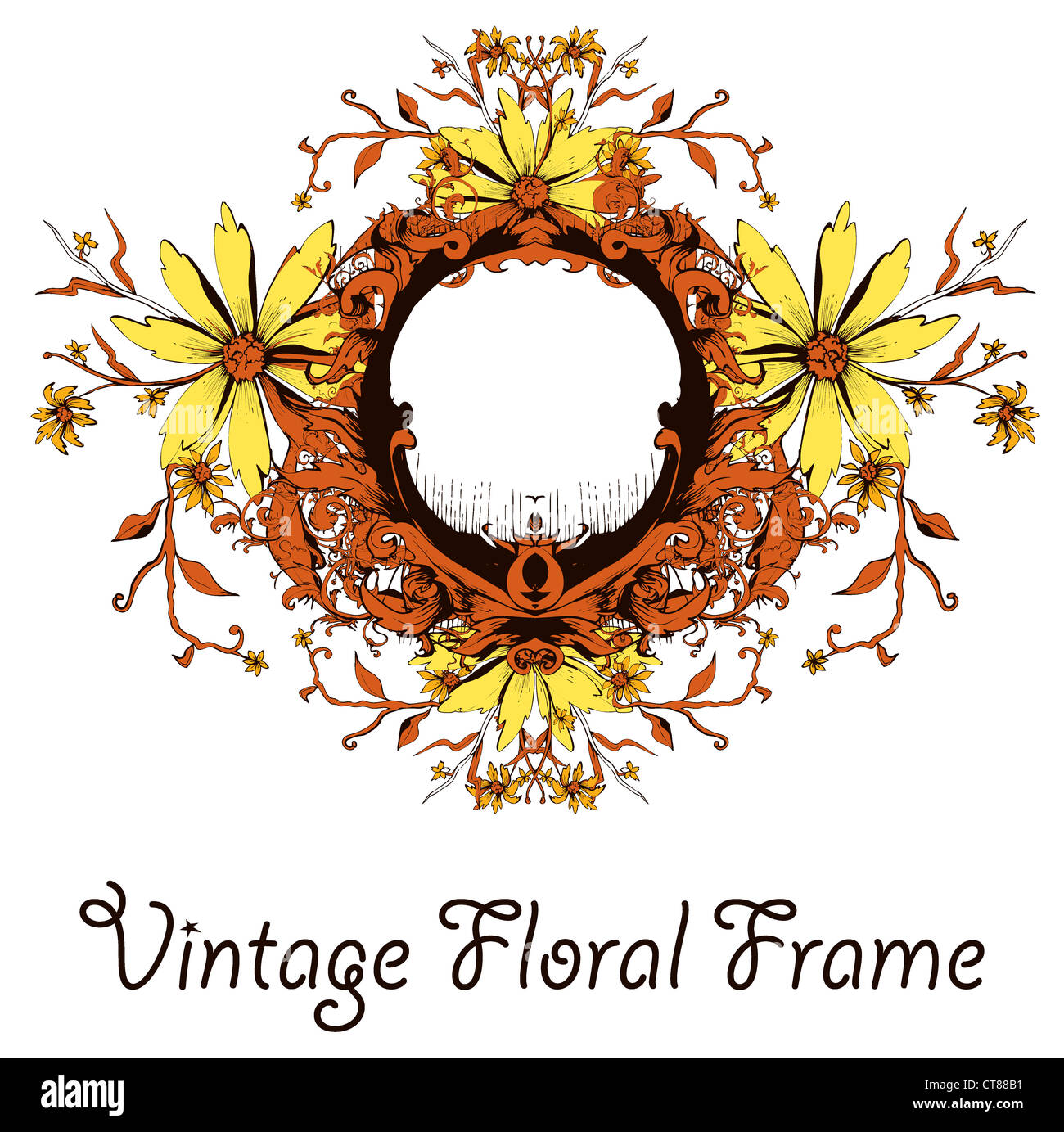 vintage floral frame Stock Photo - Alamy