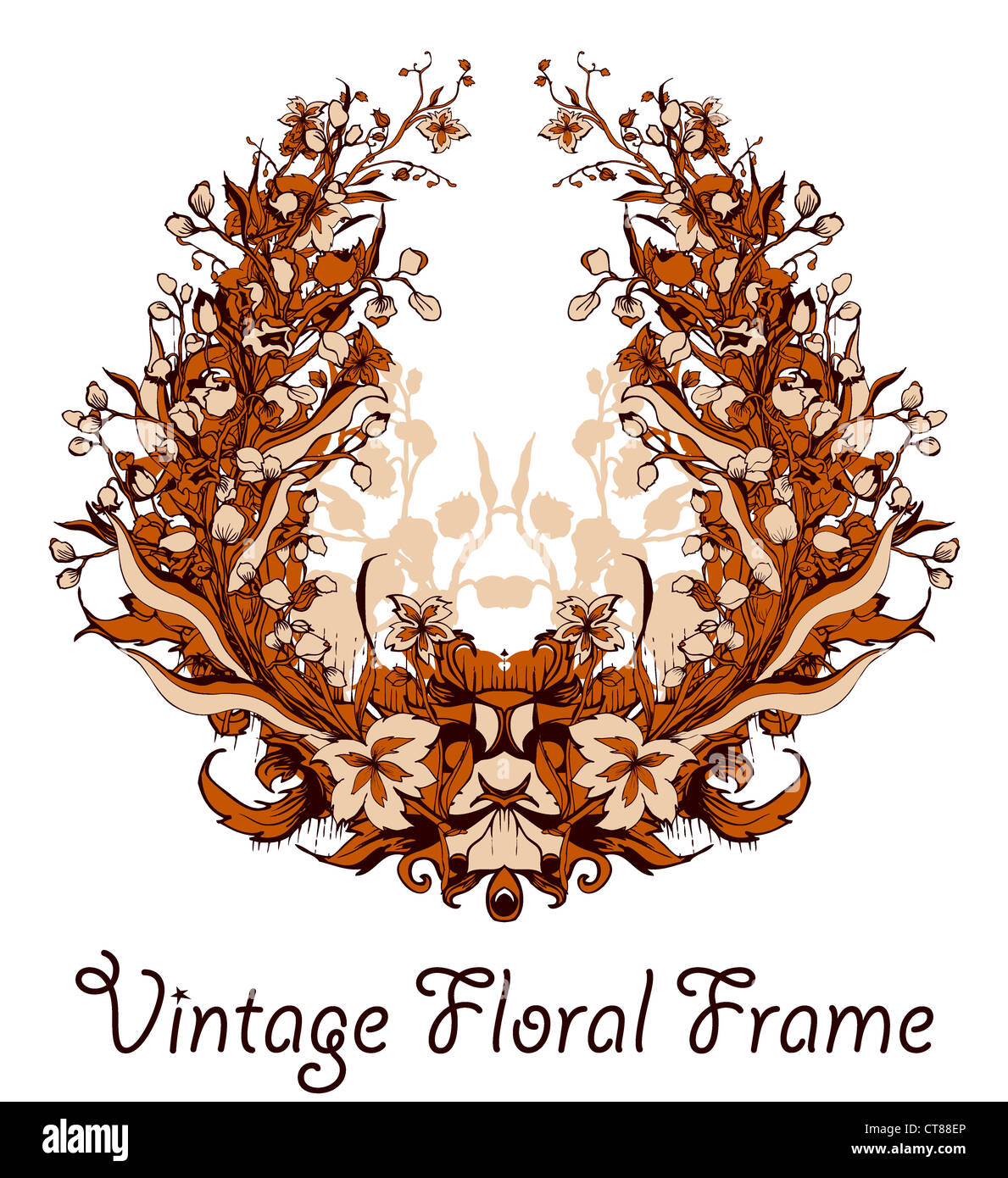 vintage floral frame Stock Photo - Alamy