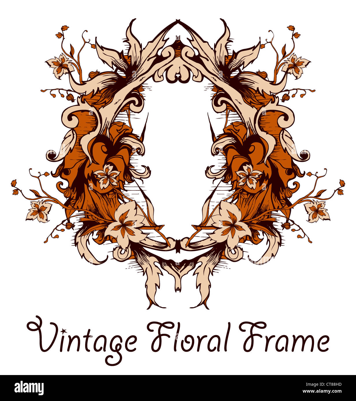 vintage floral frame Stock Photo - Alamy