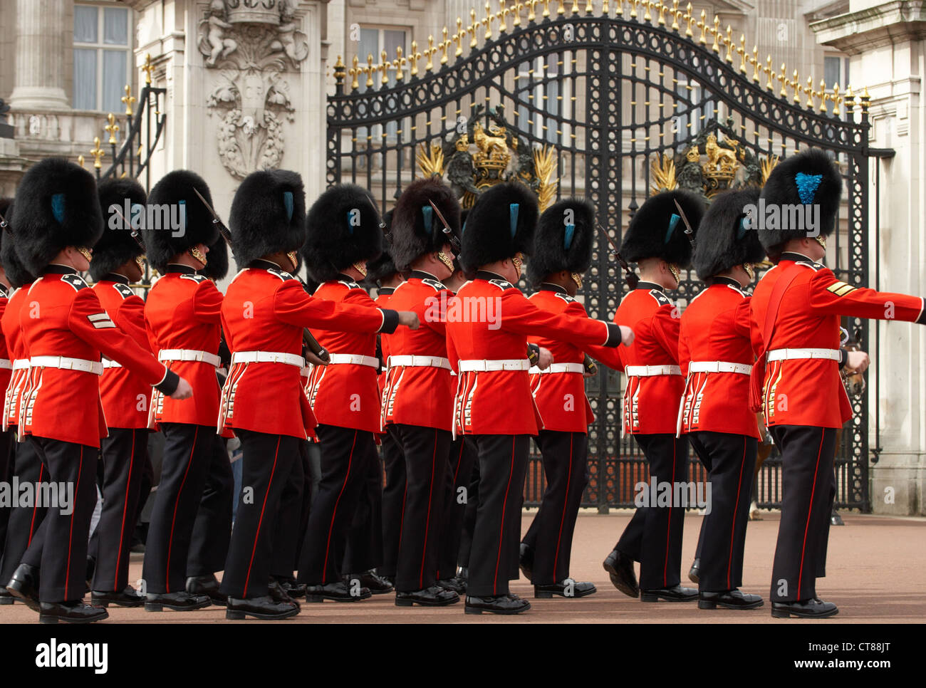 London - ceremonial changing of the guard at Buckingham Palace Stock ...