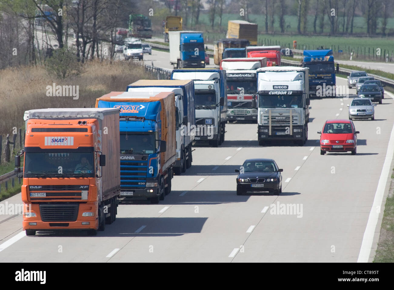 Brandenburg, commuter traffic on the highway Stock Photo - Alamy