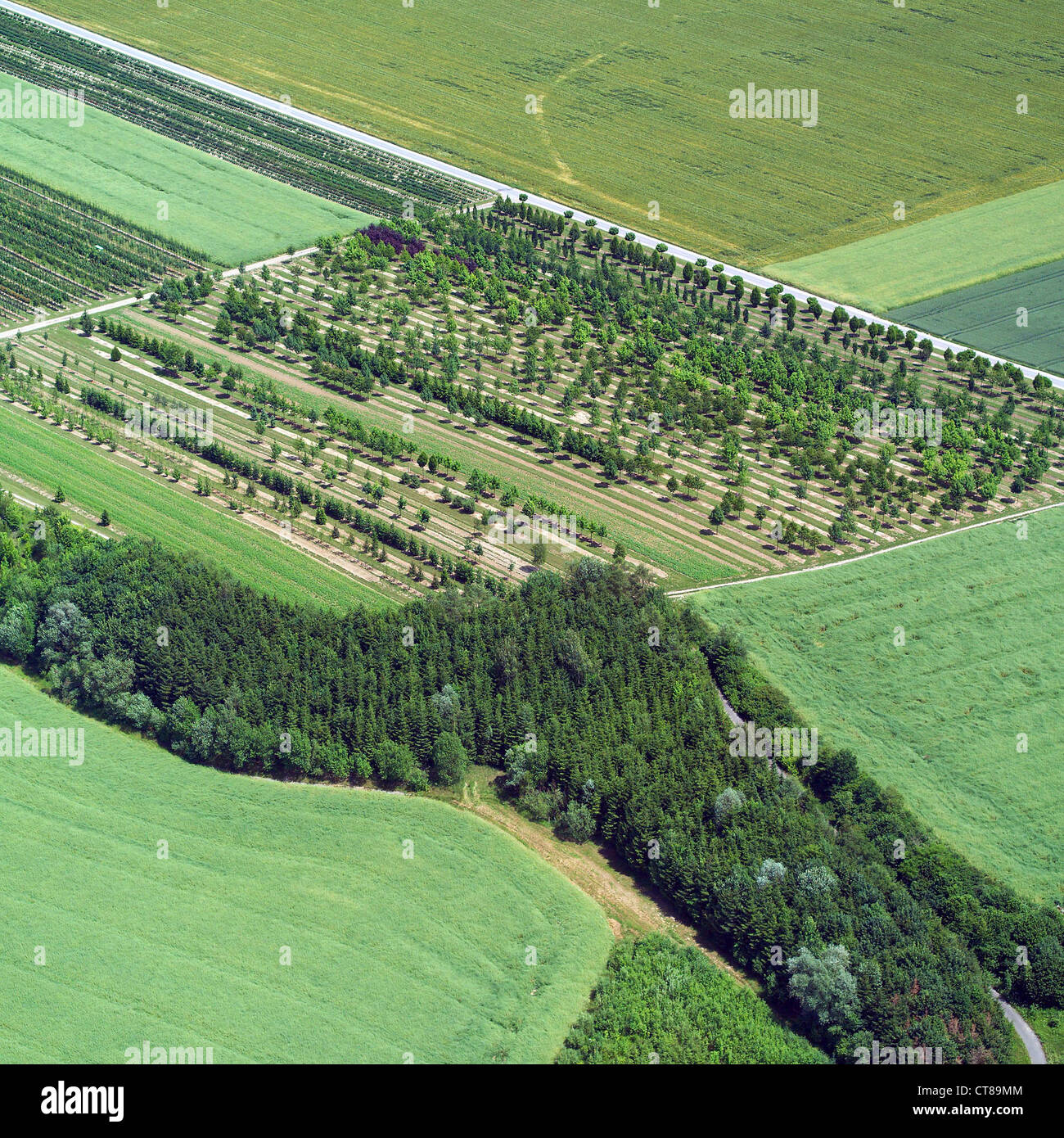 Aerial view of fields Stock Photo - Alamy