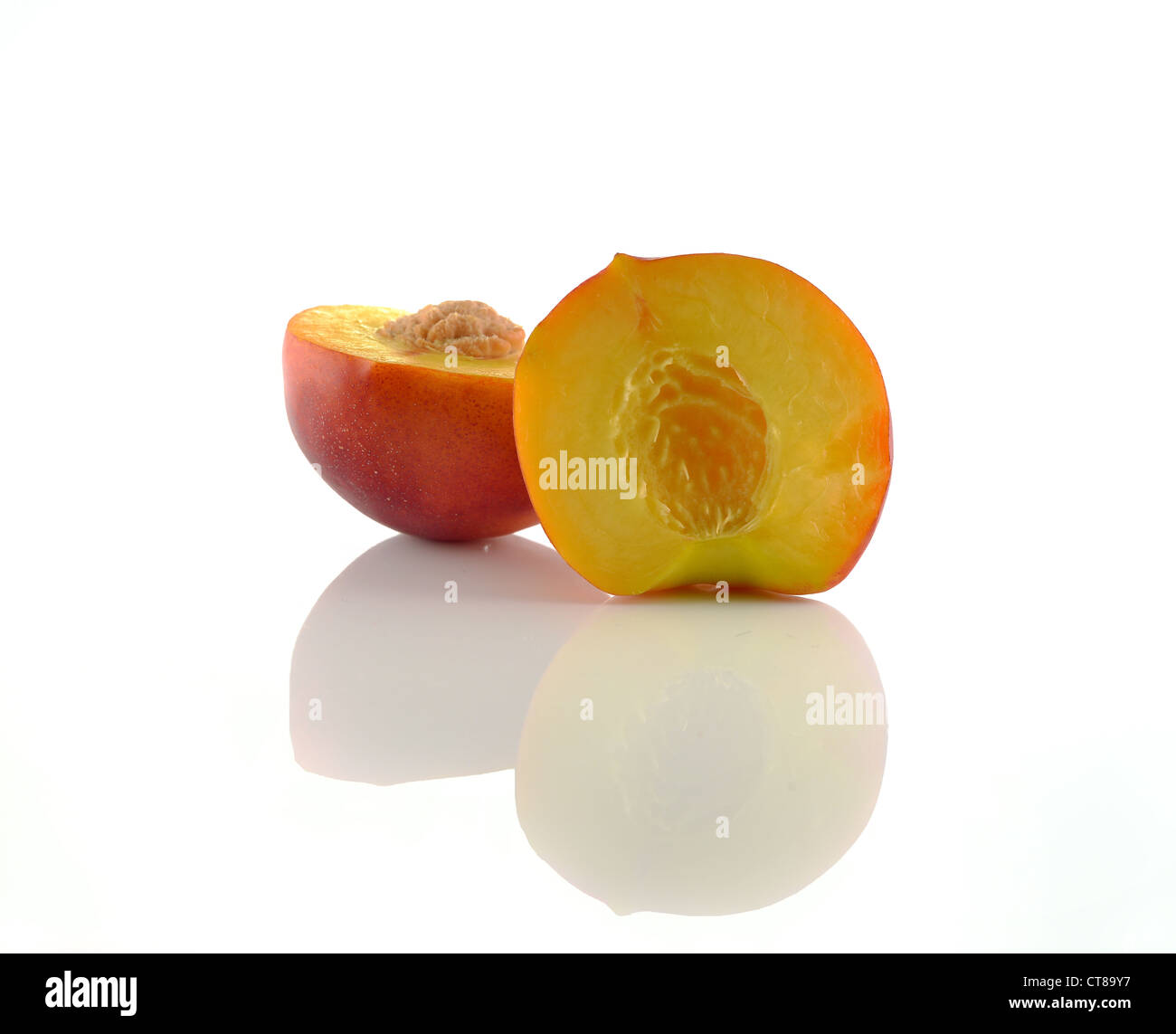 Ripe peach fruits close Cut Out Stock Images & Pictures - Alamy
