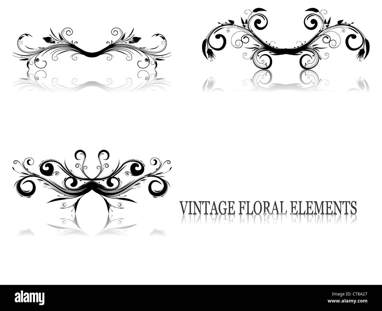 vintage floral elements Stock Photo - Alamy