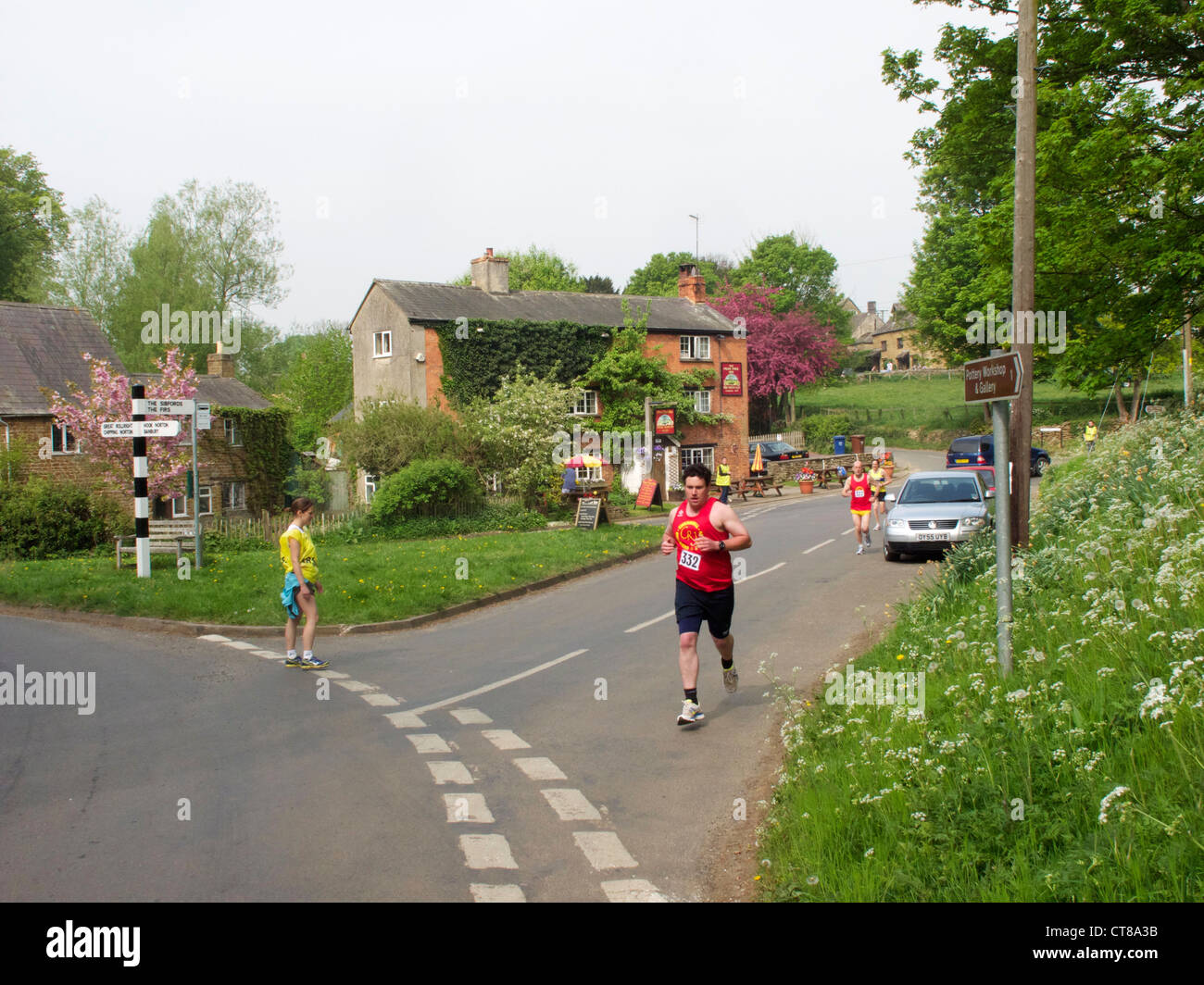Hook Norton village annual road race, Oxfordshire. April 2011 Stock ...
