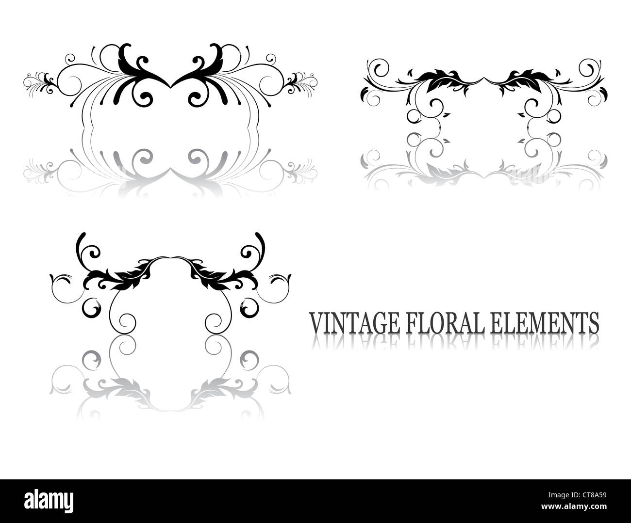 vintage floral elements Stock Photo - Alamy
