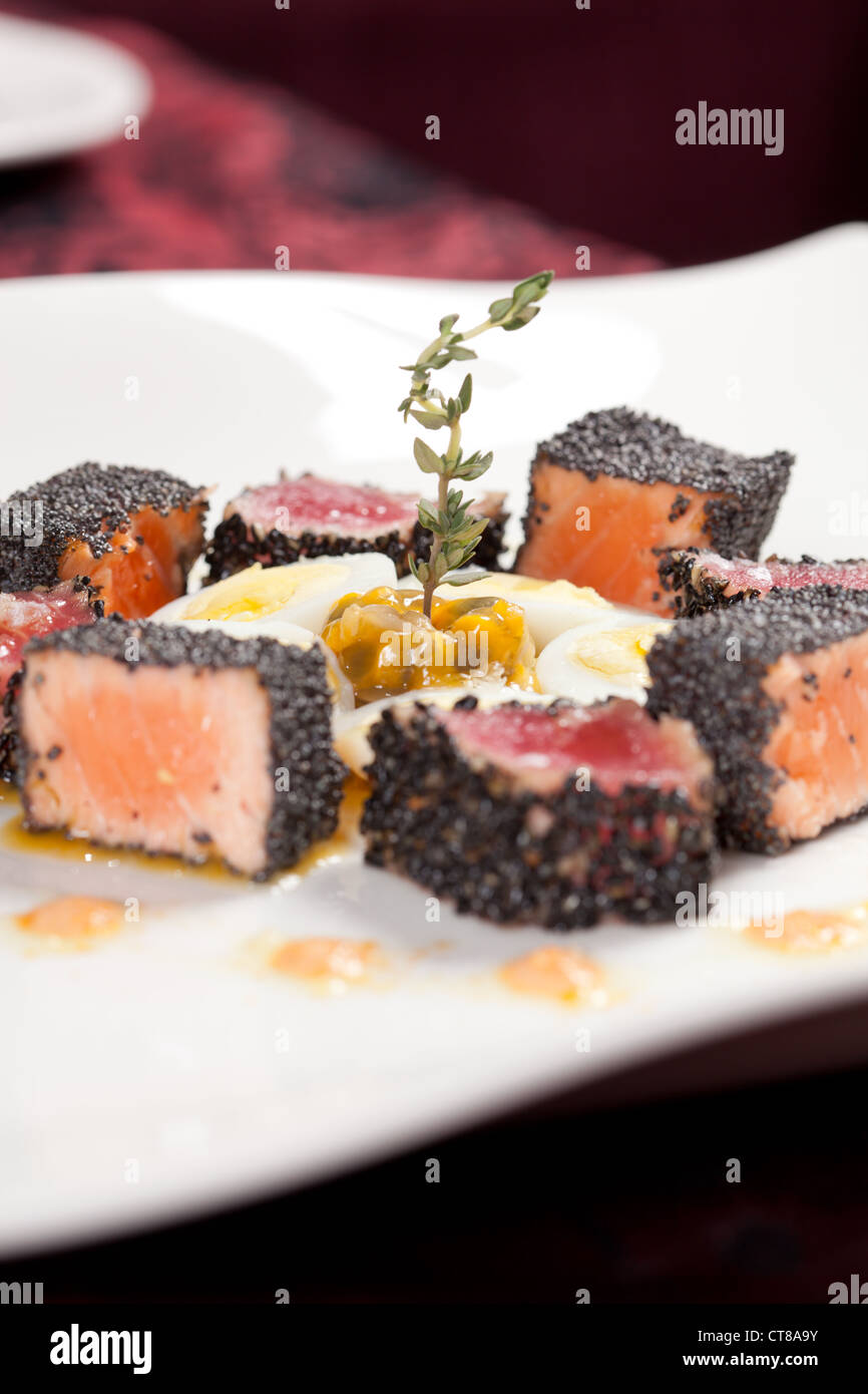 fish wth black sesame Stock Photo - Alamy