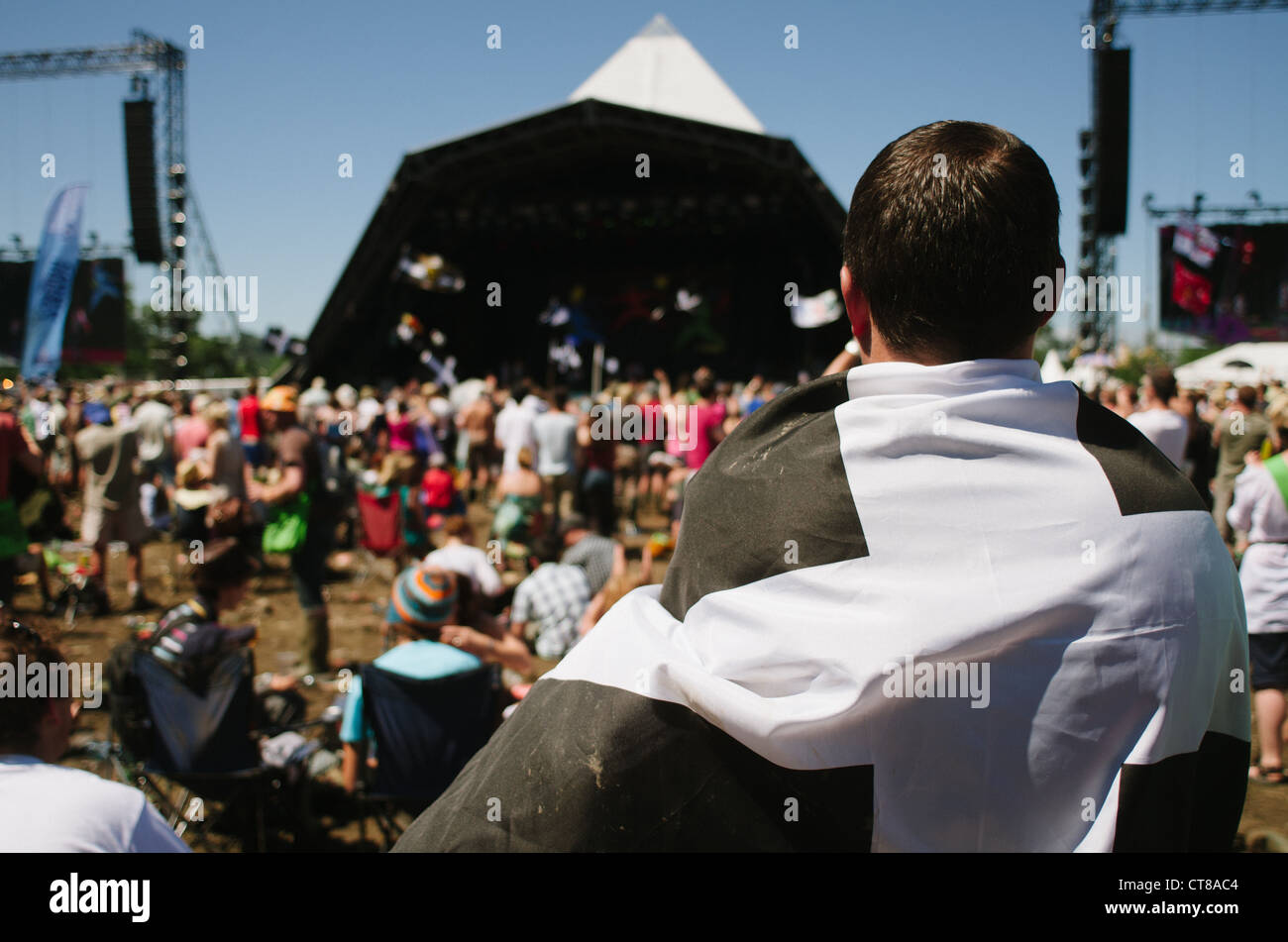 Cornish flag proudly on show at the Pyramid Stage at the Glastonbury ...