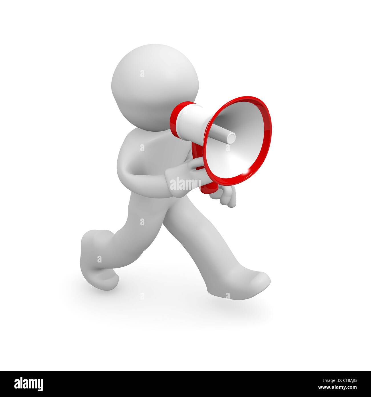 3d man with a megaphone Stock Photo - Alamy