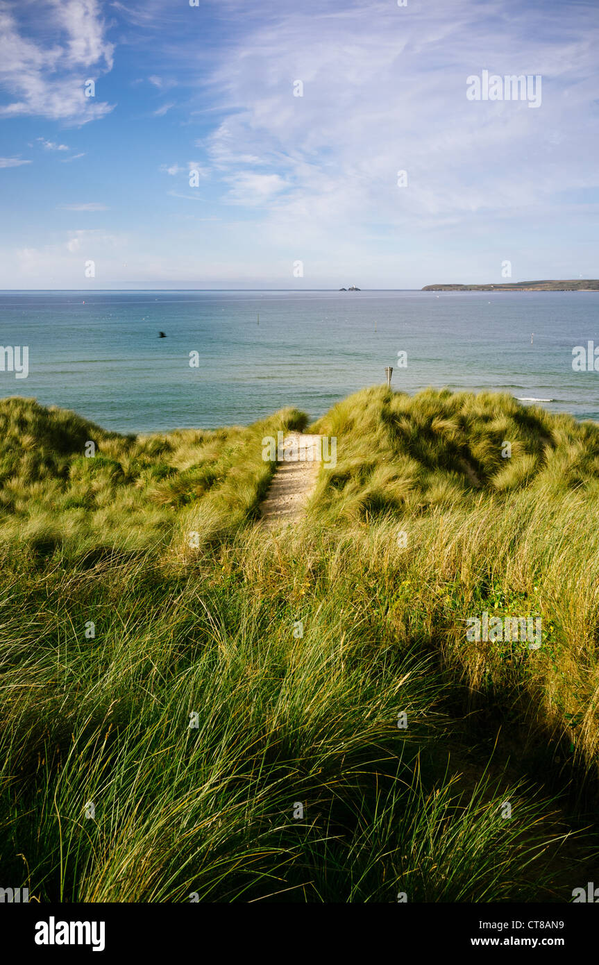 Porthkidney beach and sand dunes, Lelant, Cornwall Stock Photo - Alamy
