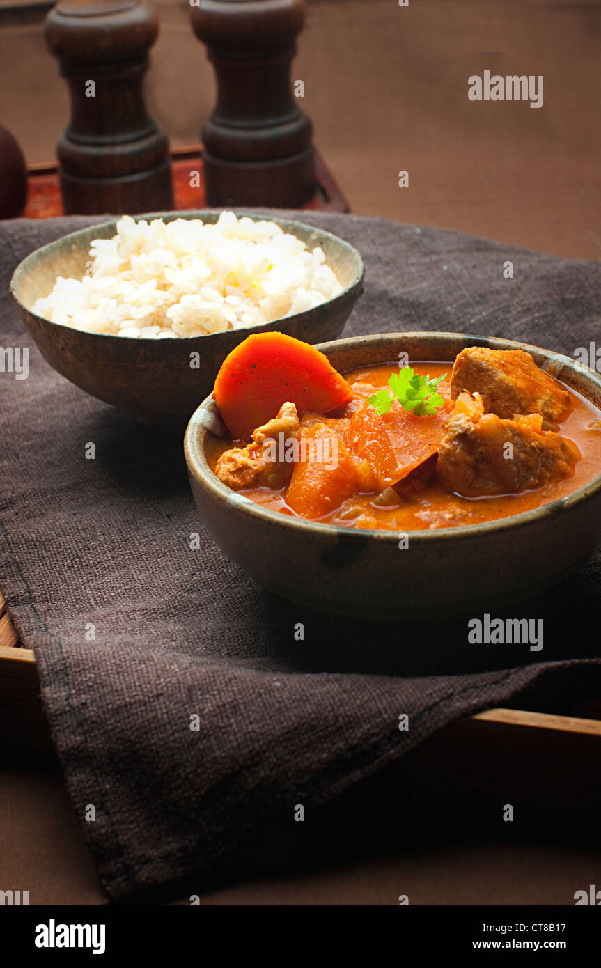 chicken curry and rice Stock Photo - Alamy