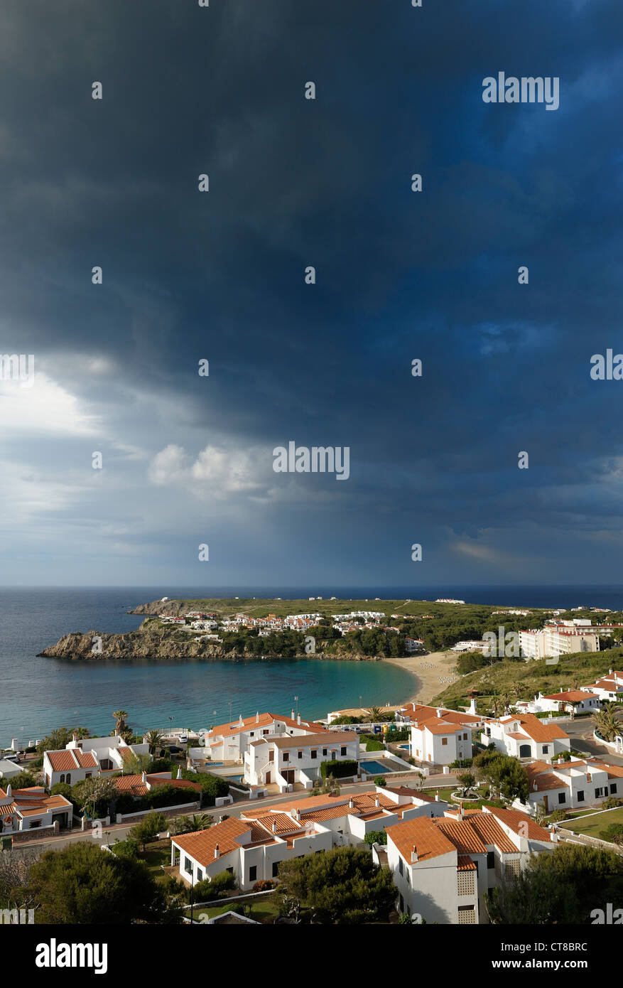 storm clouds moving in over the spanish holiday resort of arenal d'en ...
