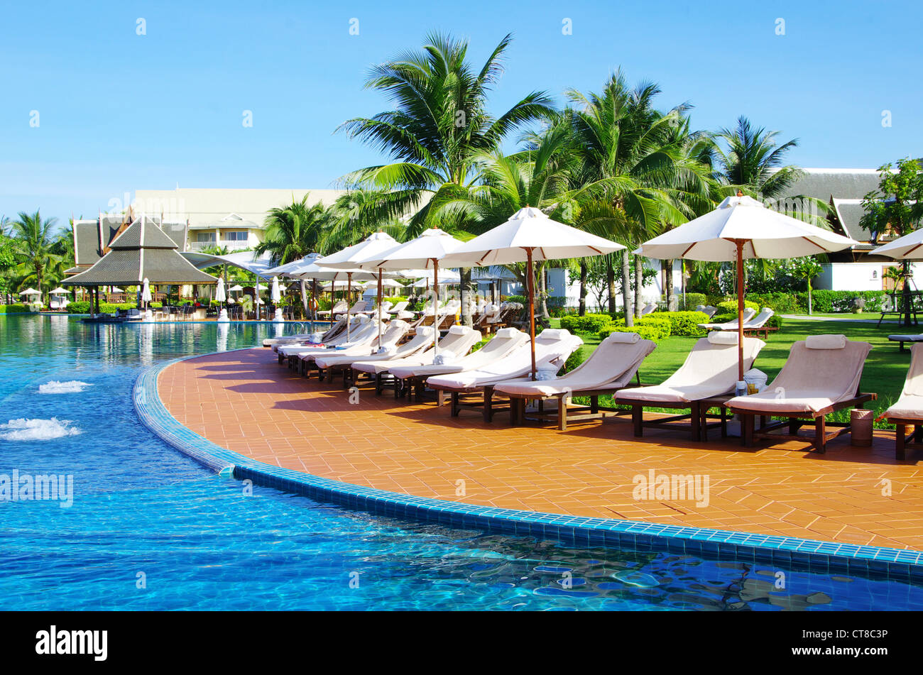 Tropical swimming pool in thailand Stock Photo - Alamy
