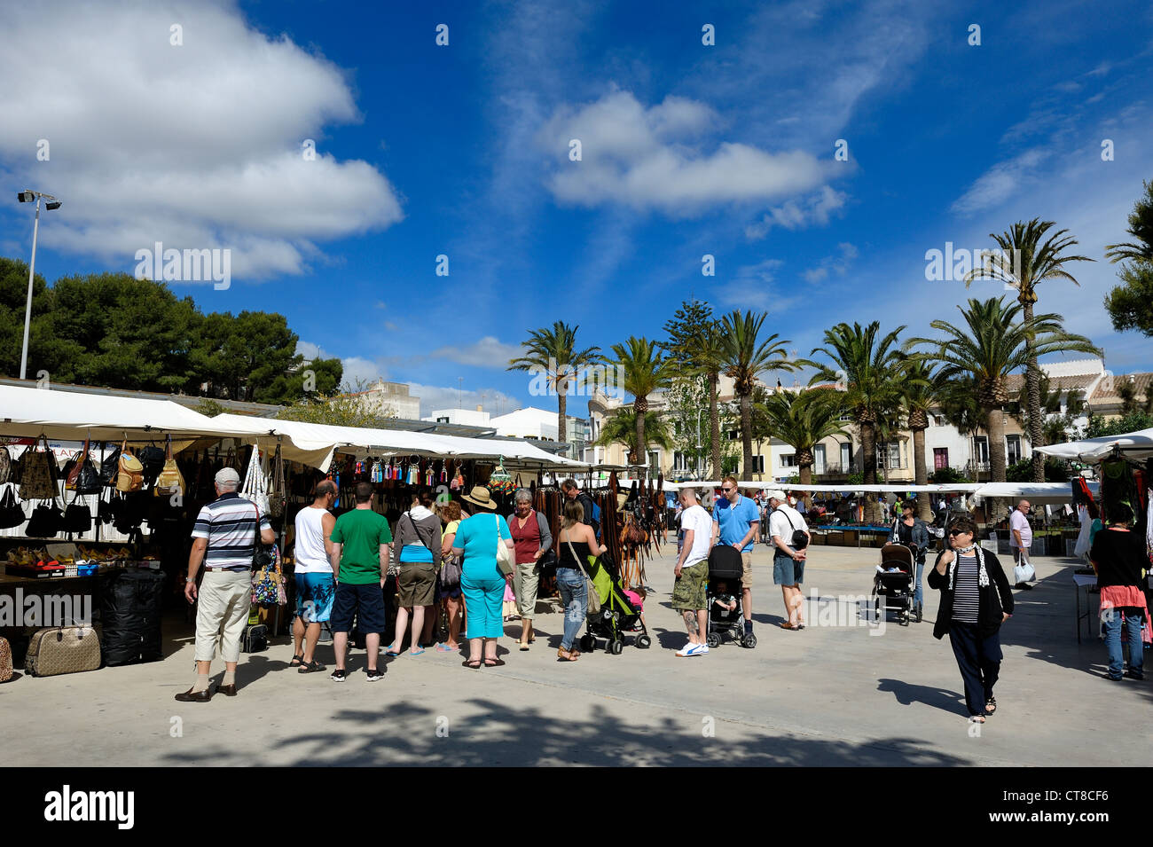 Outdoor street market in mahon menorca minorca balearic islands spain ...