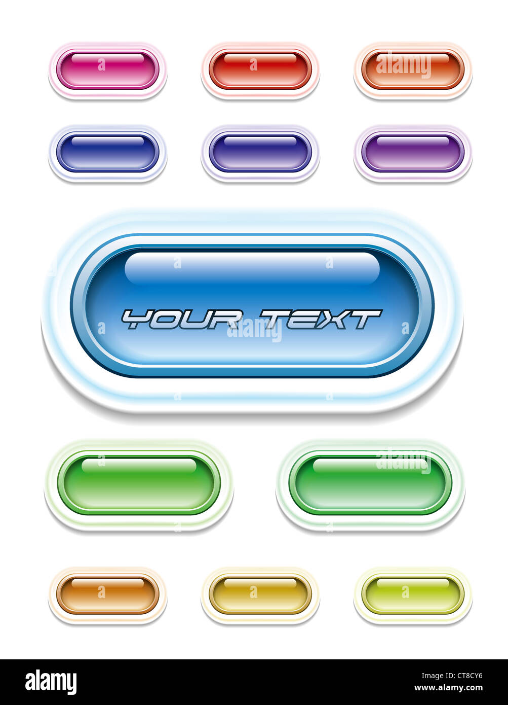 set of glossy buttons Stock Photo - Alamy