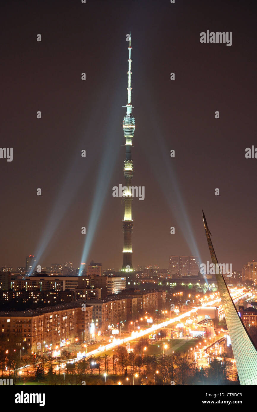 Moscow, view of the TV Tower and the city Stock Photo - Alamy
