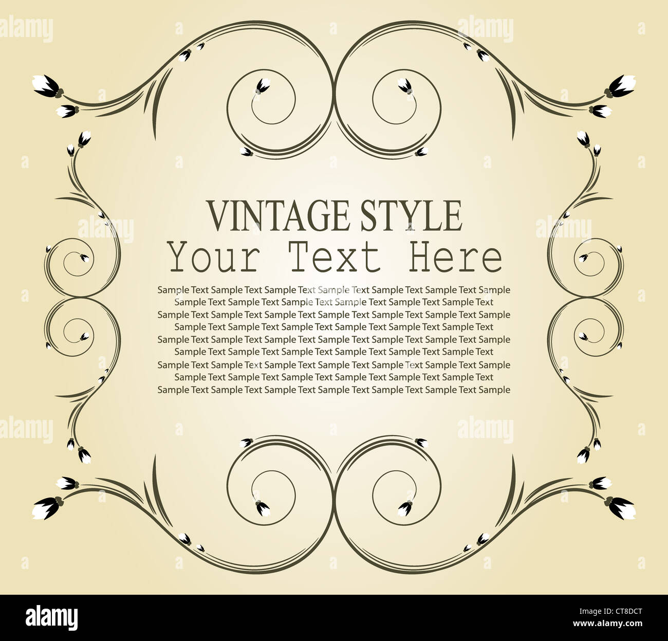 vintage floral frame Stock Photo - Alamy