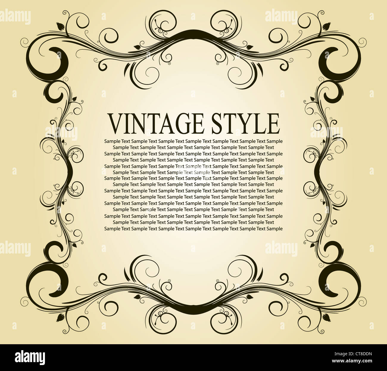 vintage floral frame Stock Photo - Alamy