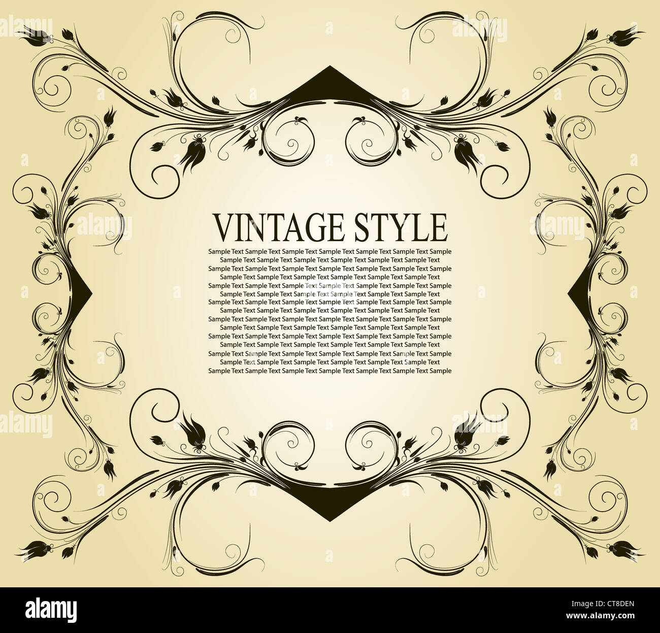 vintage floral frame Stock Photo - Alamy