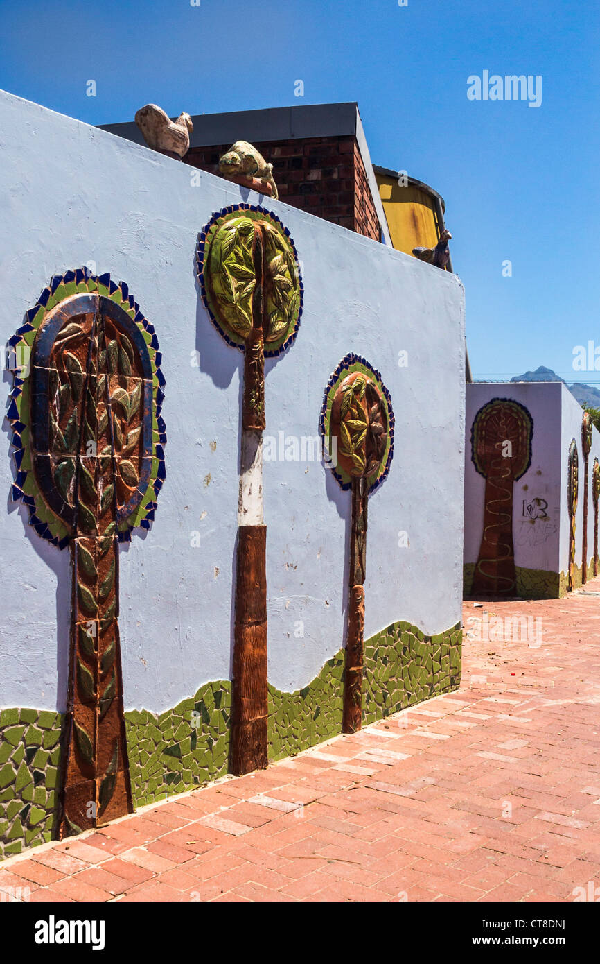 Mosaic art work on the wall outside the Guga’sthebe Cultural Centre ...