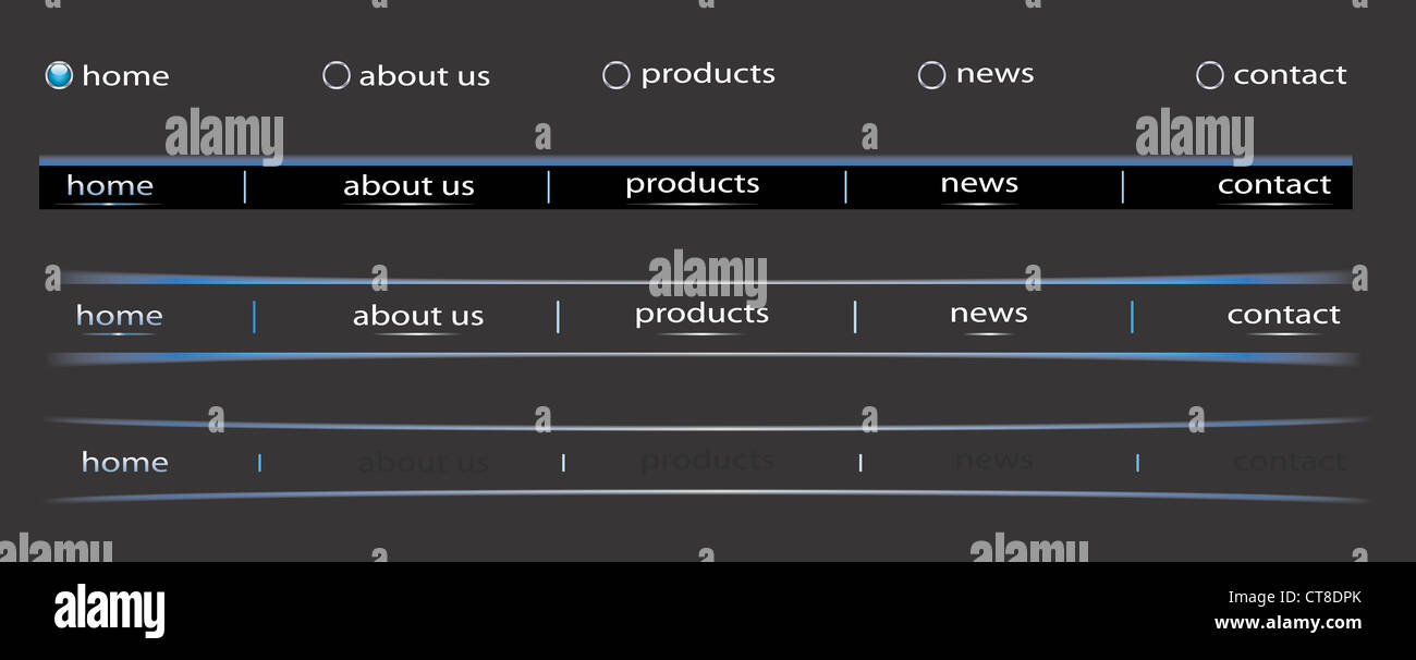 vector web navigation templates Stock Photo - Alamy