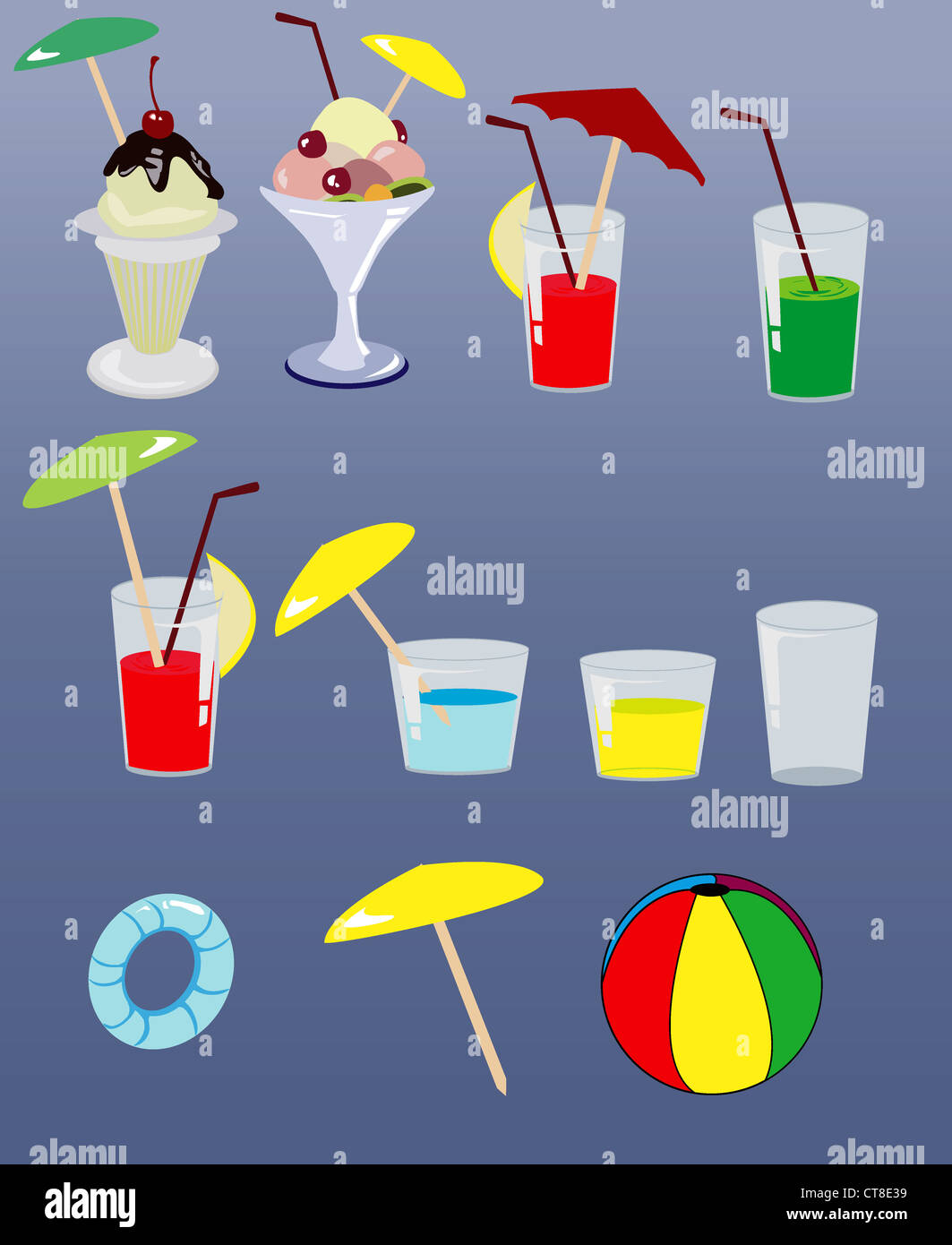 summer design elements Stock Photo - Alamy