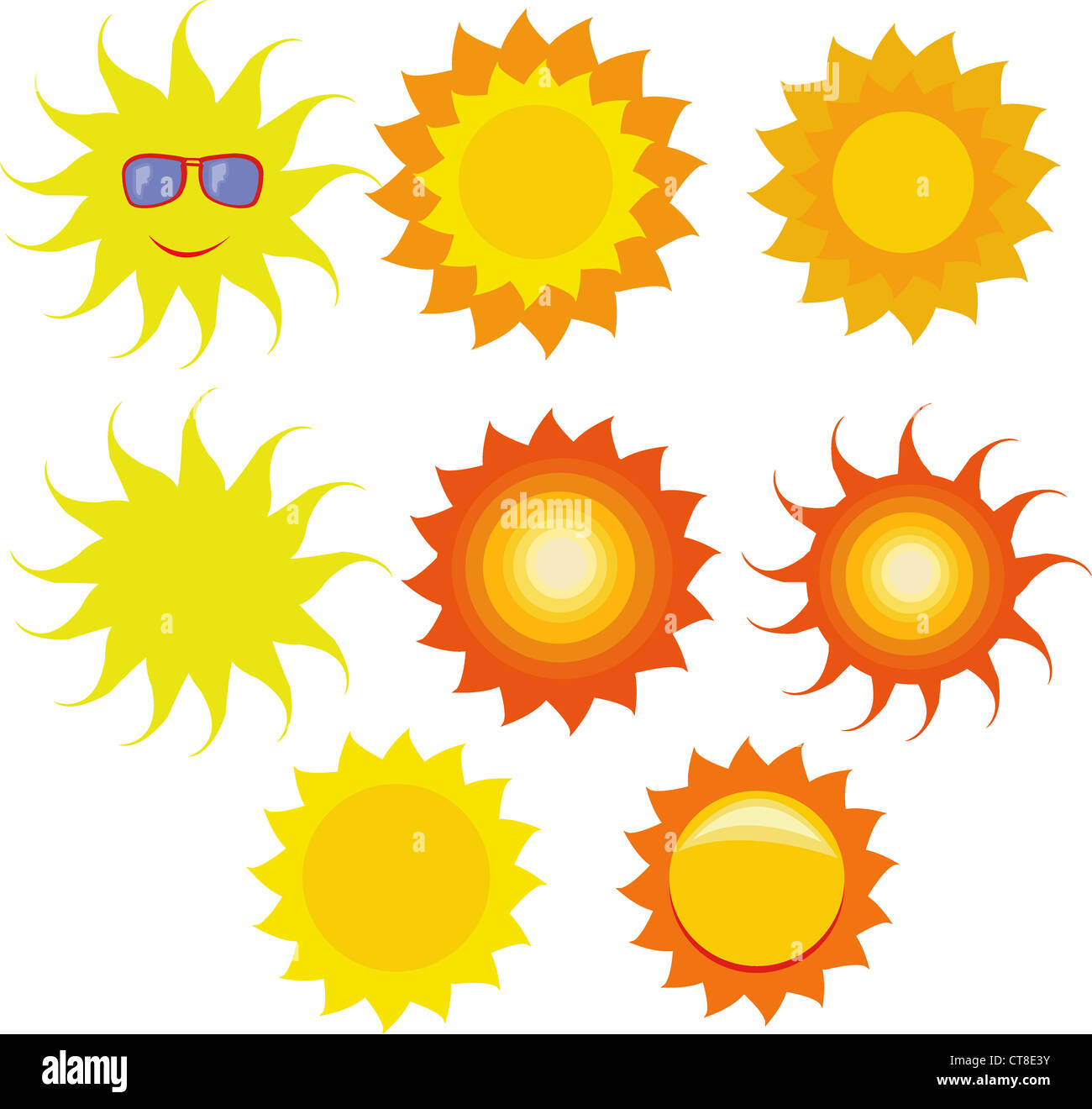 sun vector set Stock Photo - Alamy