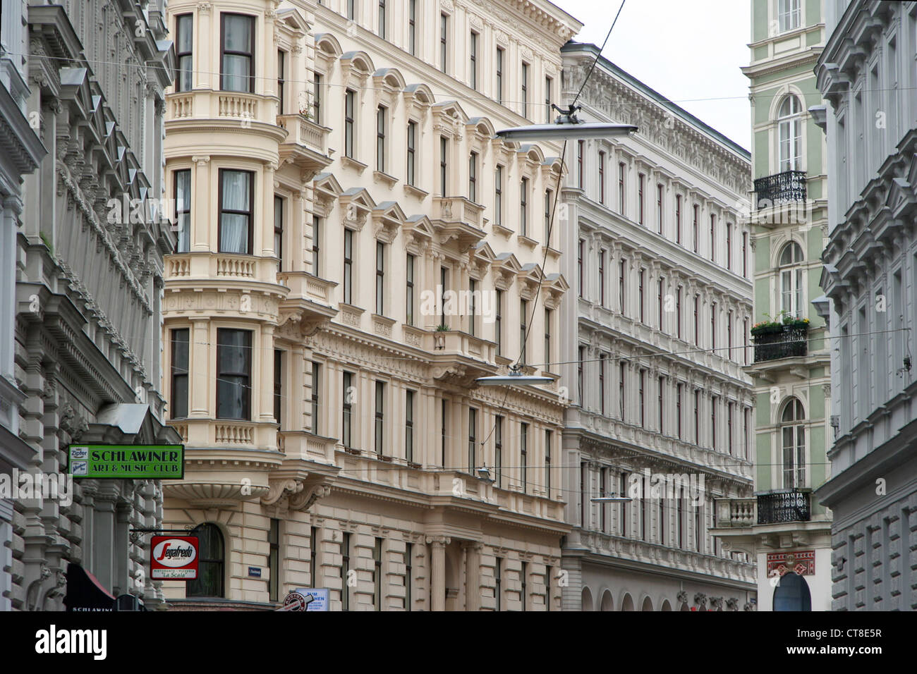 Vienna, typical facades of houses Stock Photo - Alamy
