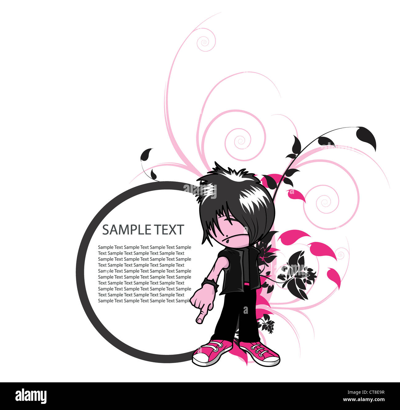 Emo floral frame hi-res stock photography and images - Alamy