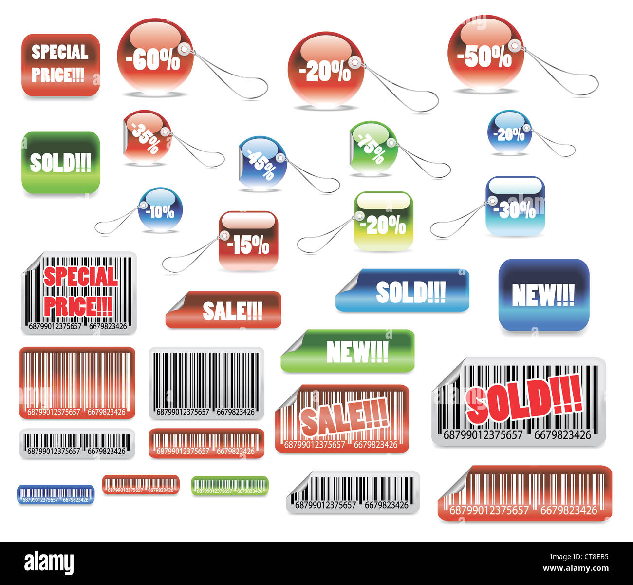 vector set of shopping tags and stickers Stock Photo - Alamy