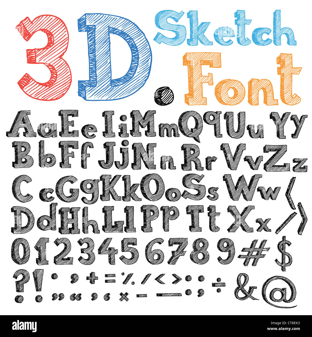 complete vector font set Stock Photo - Alamy